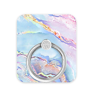Velvet Caviar Cell Phone Ring Holder - Finger Ring & Stand - Improves Phone Grip Compatible with iPhone, Galaxy and Most Cases (Except Silicone/Leather) - Moonstone Holographic Pink Blue Marble