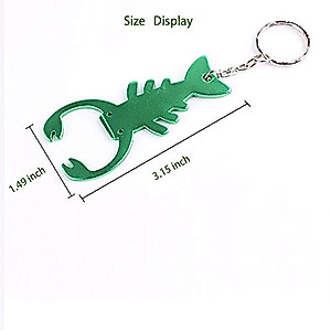 Flat Bottle Beer Opener Key Chain Lobster Wine Bottle Opener 6 Pack Colorful Aluminum Alloy Tool Funny Opener for Home Kitchen Bar Restaurant Bartender Anniversaries Party Supplies