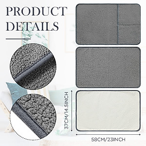 4 Pcs Recliner Covers Sherpa Arm Covers for Recliner Chair Recliner Headrest Protector Armrest Slipcovers with Storage Pockets Sofa Headrest Protector Couch Furniture for Living Room, Gray