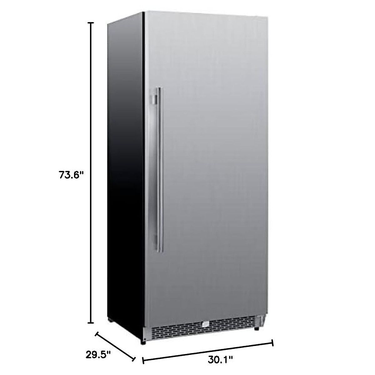 Forno Cologne Column 30" Inch Upright Refrigerator with 14.6 Cu.Ft. Total Capacity - Stainless Steel Freestanding No Frost Counter Depth Fridge with Pro-Style Handle and LED Display