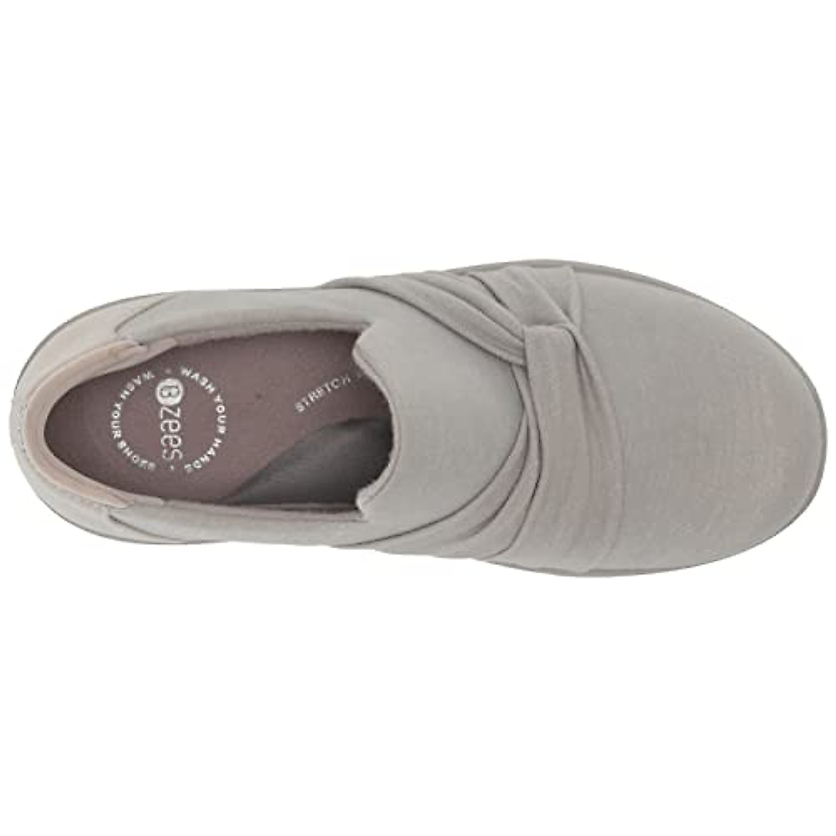 BZees Women's Glimmer Slip-Ons Loafer, Silver Smoke Shimmer, 6.5 Wide