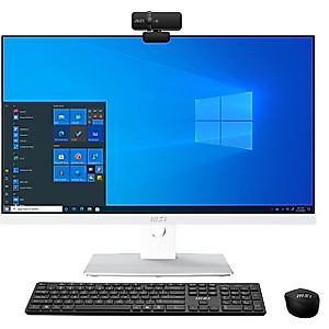 MSI Modern AM242TP AIO Desktop, 23.8" FHD Touchscreen, Intel Core i5-1135G7, 8GB Memory, 256GB SSD, WiFi 6, BT 5.1, FHD Webcam, White, Windows 10 Home (11M-484US)