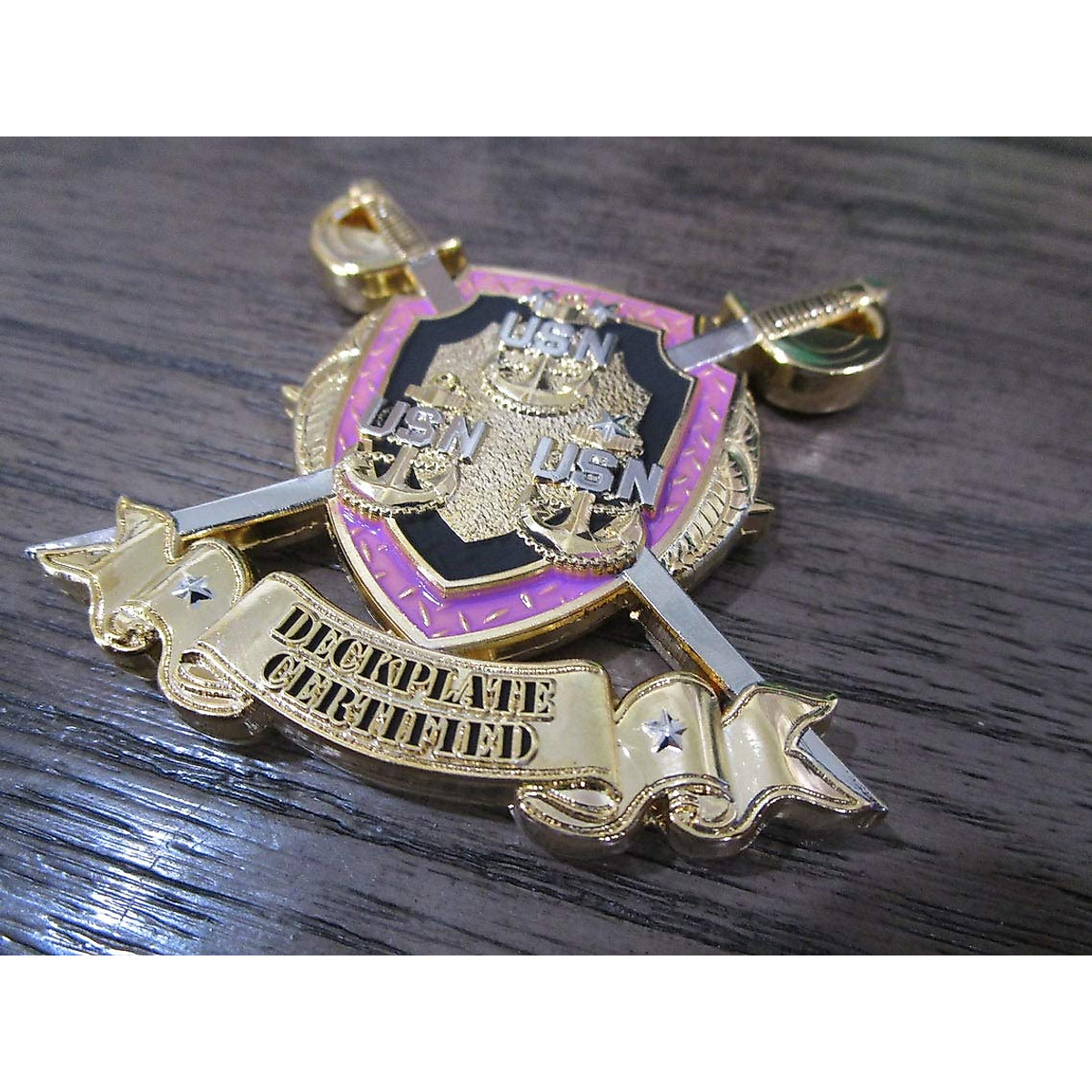 Oneworldtreasures USN Goat Locker Approved Deckplate Certified Female Navy Chief CPO Pink Challenge Coin