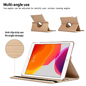 Rotating Case for iPad Pro 12.9-inch 1st & 2nd Generation (2015/2017), Techcircle Slim Premium PU Leather Smart Cover Multi-Angle Viewing Stand Folio Magnetic Hard Shell Protective Case, Off-White