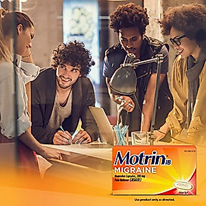 Motrin IB Migraine Liquid Gel Caps, Ibuprofen 200 mg, Migraine Relief Medicine, 80 Ct