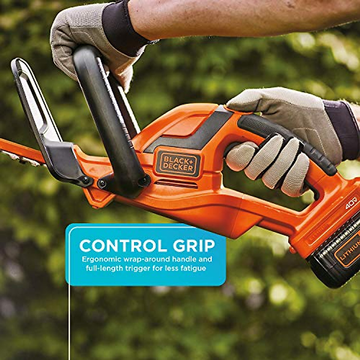 BLACK+DECKER 40V MAX* Lithium-Ion 22-Inch Cordless Hedge Trimmer (LHT2240)