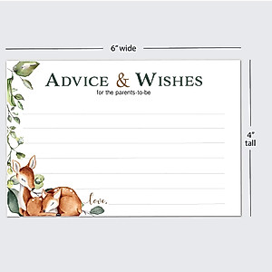 Oh Deer! Advice and Wishes Cards, Set of 50, Advice Cards for Baby Shower, Woodland Baby Shower Advice Cards