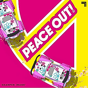 SHARPER IMAGE Pixie Cruiser Pink and Purple RC Remote Control Car Toy for Girls with Off-Road Grip Tires Princess Style Big Buggy Crawler w/Flowers