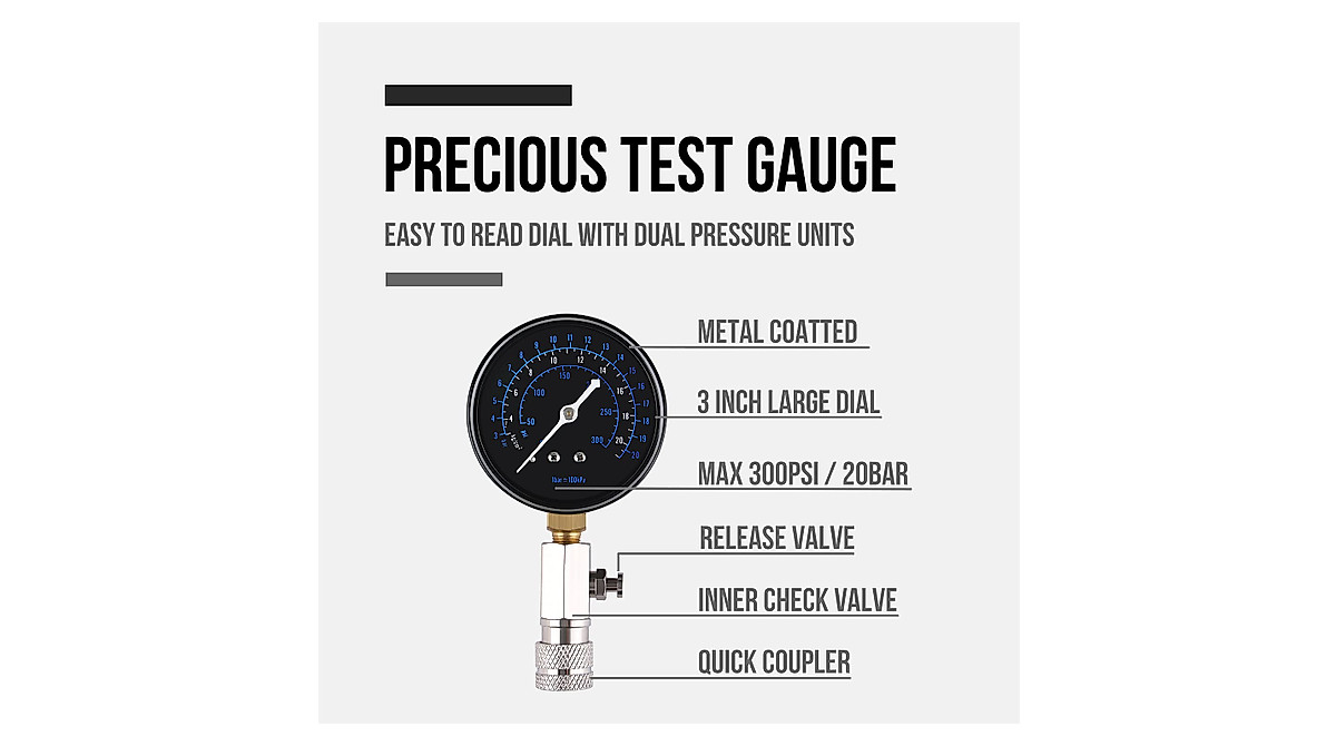 Lichamp Engine Compression Tester for Vehicles | Accurate, Universal ...