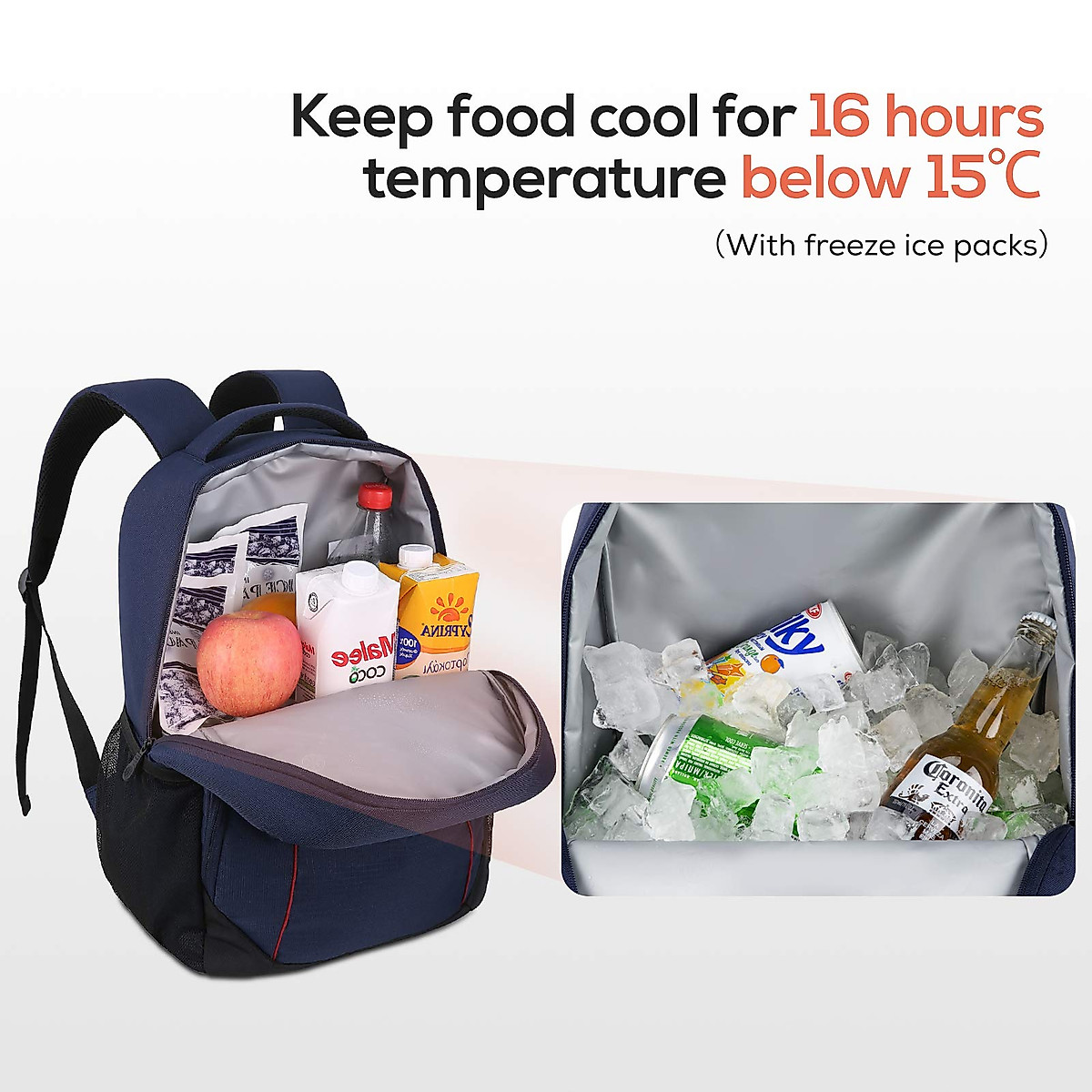 TOURIT Insulated Cooler Backpack Lightweight Backpack Cooler Bag Leak-Proof Backpack with Cooler for Men Women to Work, Picnics, Hiking, Camping, Beach, Park Day Trips, 25 Cans