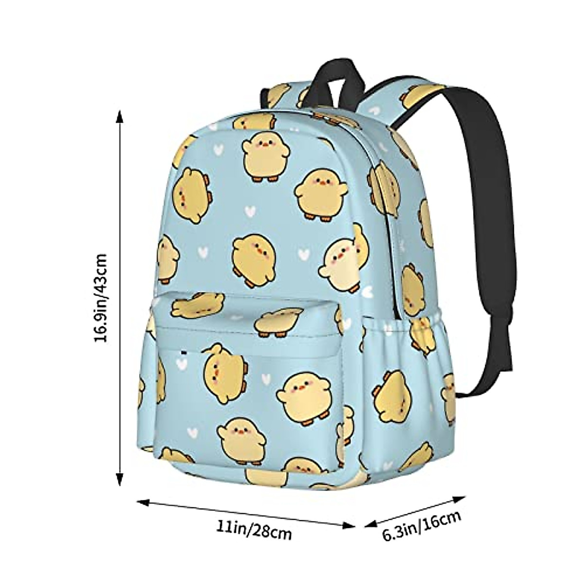 KiuLoam 17 Inch Backpack Cute Chicken With Heart Laptop Backpack Shoulder Bag School Bookbag Casual Daypack For Teenager