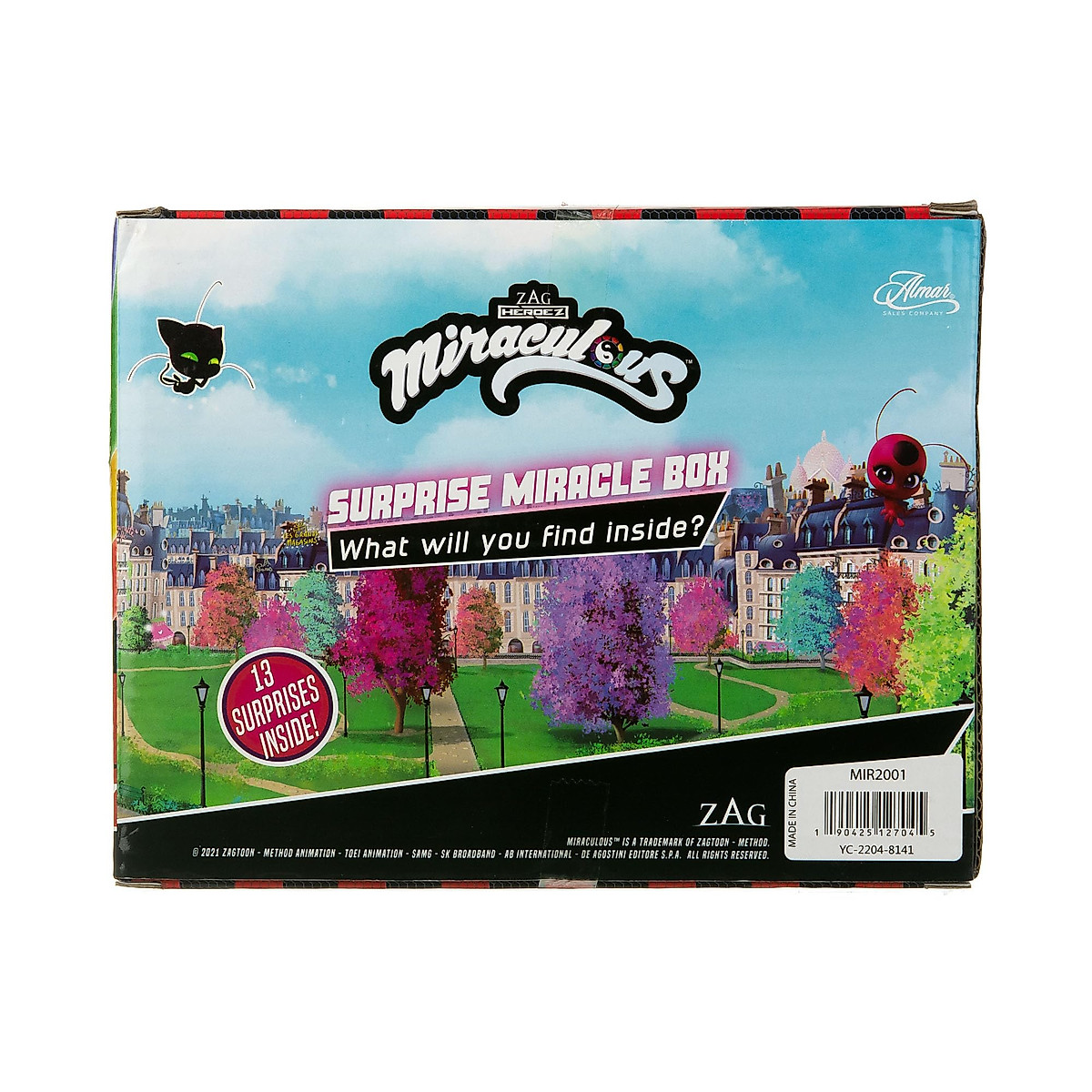 Miraculous 13pc Surprise Miracle Box -Zag Heroez Themed Ladybug And Cat Noir Toys Surprise with Stickers For Kids, Treasure Prizes, Birthday Favors