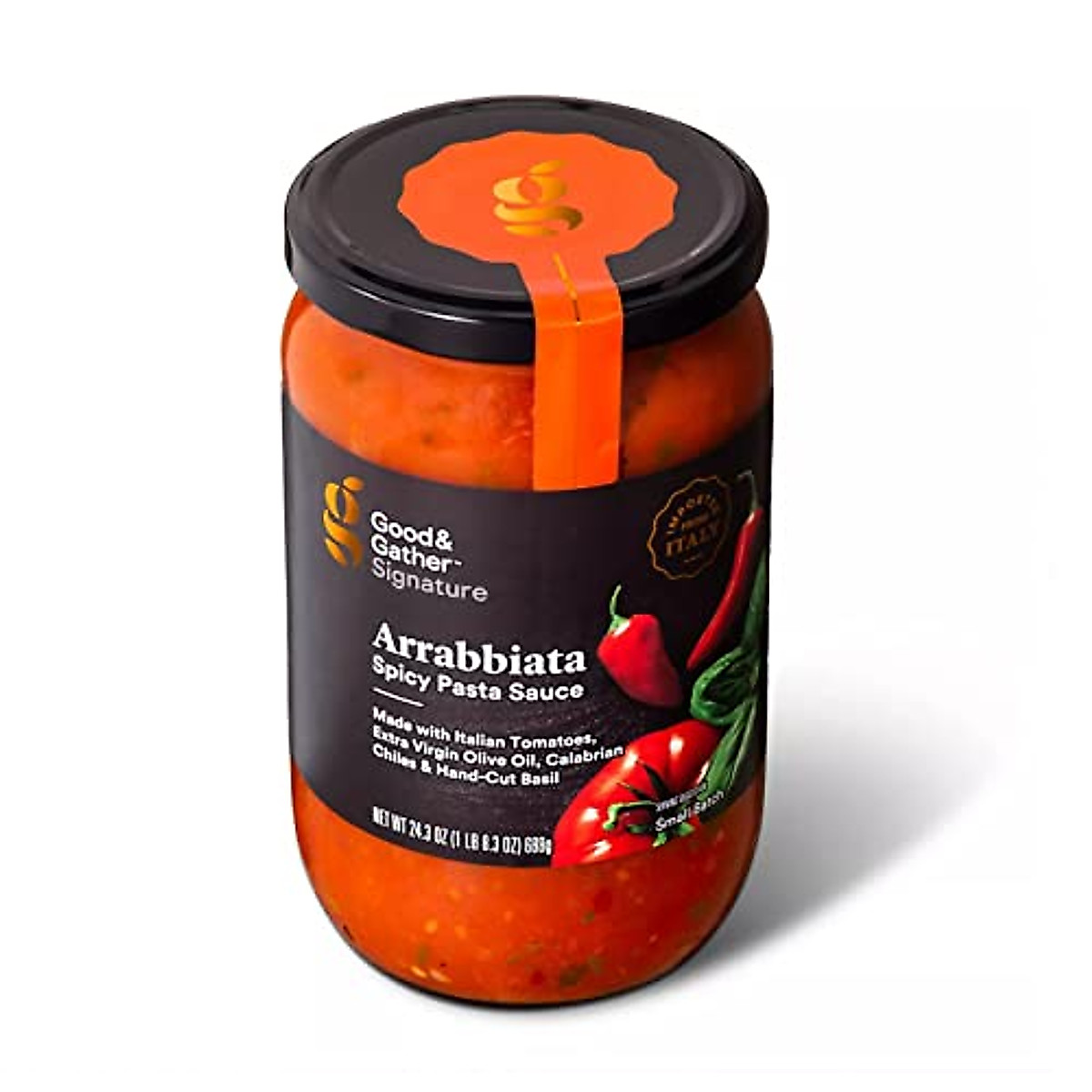 Italian Arrabbiata Spicy Pasta Sauce 2 Glass Jars 24.3oz each - By Good & Gather Signature