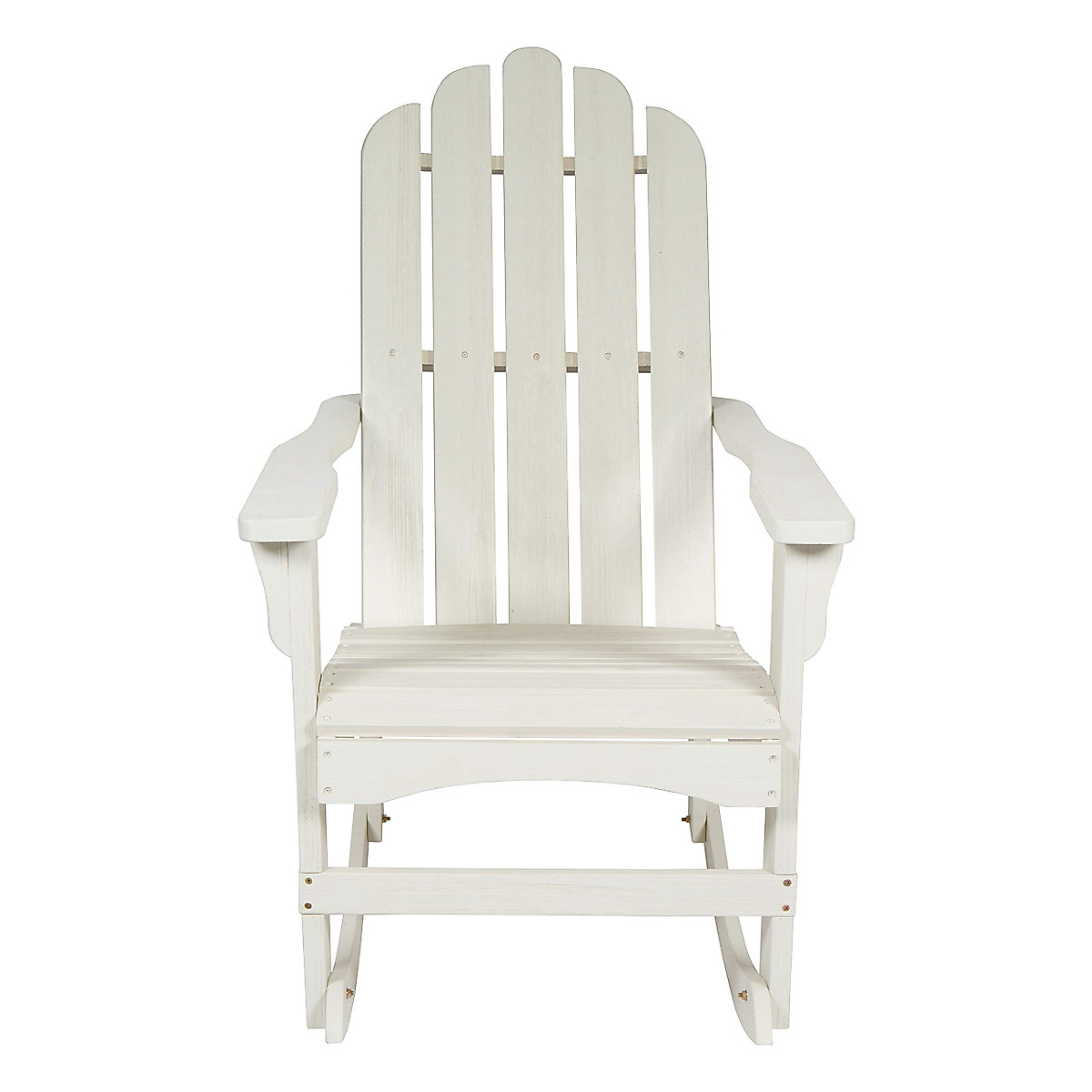 Shine Company 4699EW Marina Adirondack Porch Rocker | Indoor/Outdoor Wood Rocking Chair – Eggshell White