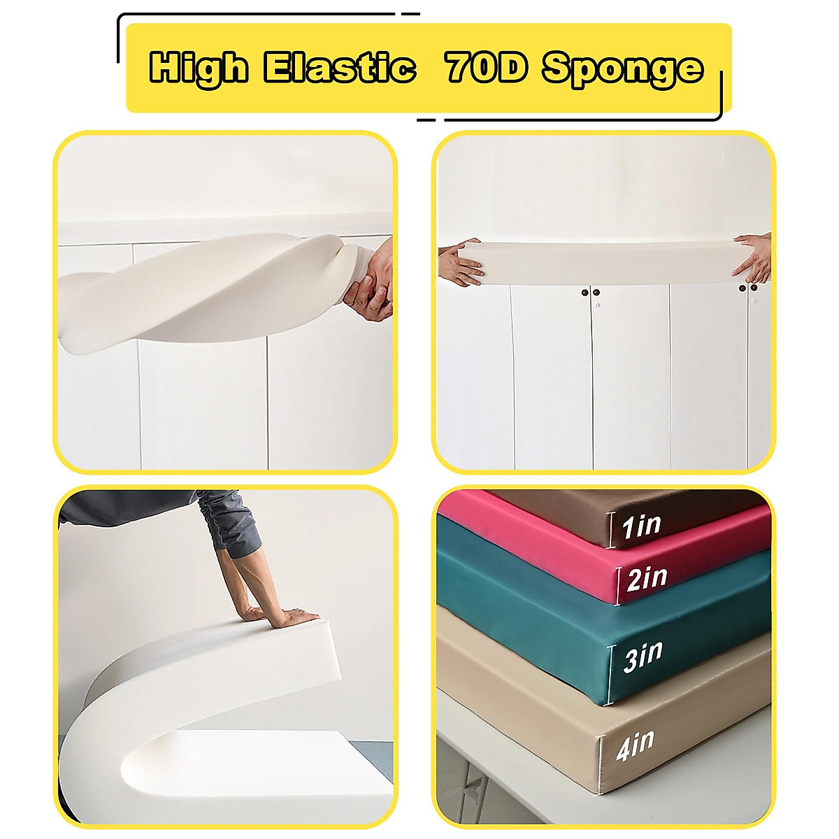 Yoinnt Custom Size Bench Cushions for Outdoor Indoor, Personalized Size Seat Cushions, Outdoor Waterproof Garden Cushions, Indoor/Outdoor Thickened Foam Furniture Cushion