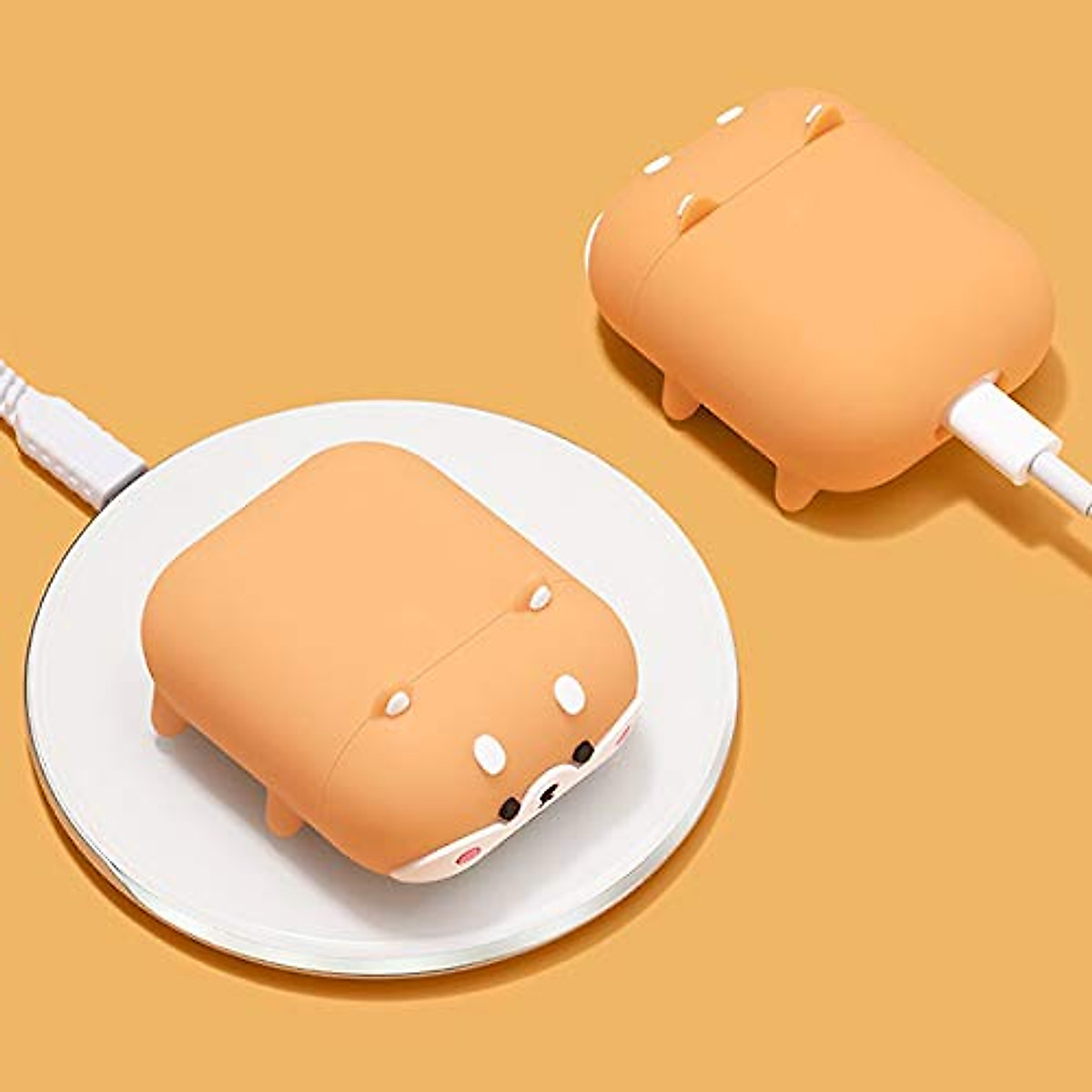 Compatible for Airpod Case 1&2 Corgi Dog, Cute Kawaii Cartoon 3D Silicone Fashion Protective Skin Cover for Airpod Case Shiba Inu, Funny Boys Girls Kids Teens Women Cases for Airpods 1/2 (Corgi)