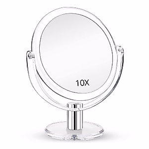 Fabuday Magnifying Makeup Mirror Double Sided, 1X 10X Magnification Mirror, Table Top Vanity Mirror, Transparent