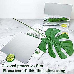 ADISEN Shatterproof Acrylic Mirror Tiles, 4 Pack 8" x 8" Plastic Mirror Stickers self Adhesive, Flexible Mirror Sheets for Wall Decor, Home Gym Wall-Mounted