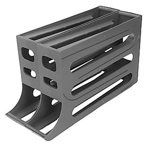 Egg Holder for Refrigerator, 60 Count Automatic Rolling Egg Dispenser with 4 Tier & Double Rows, Space Saving Egg Tray Organizer Egg Storage Container for Fridge & Countertop