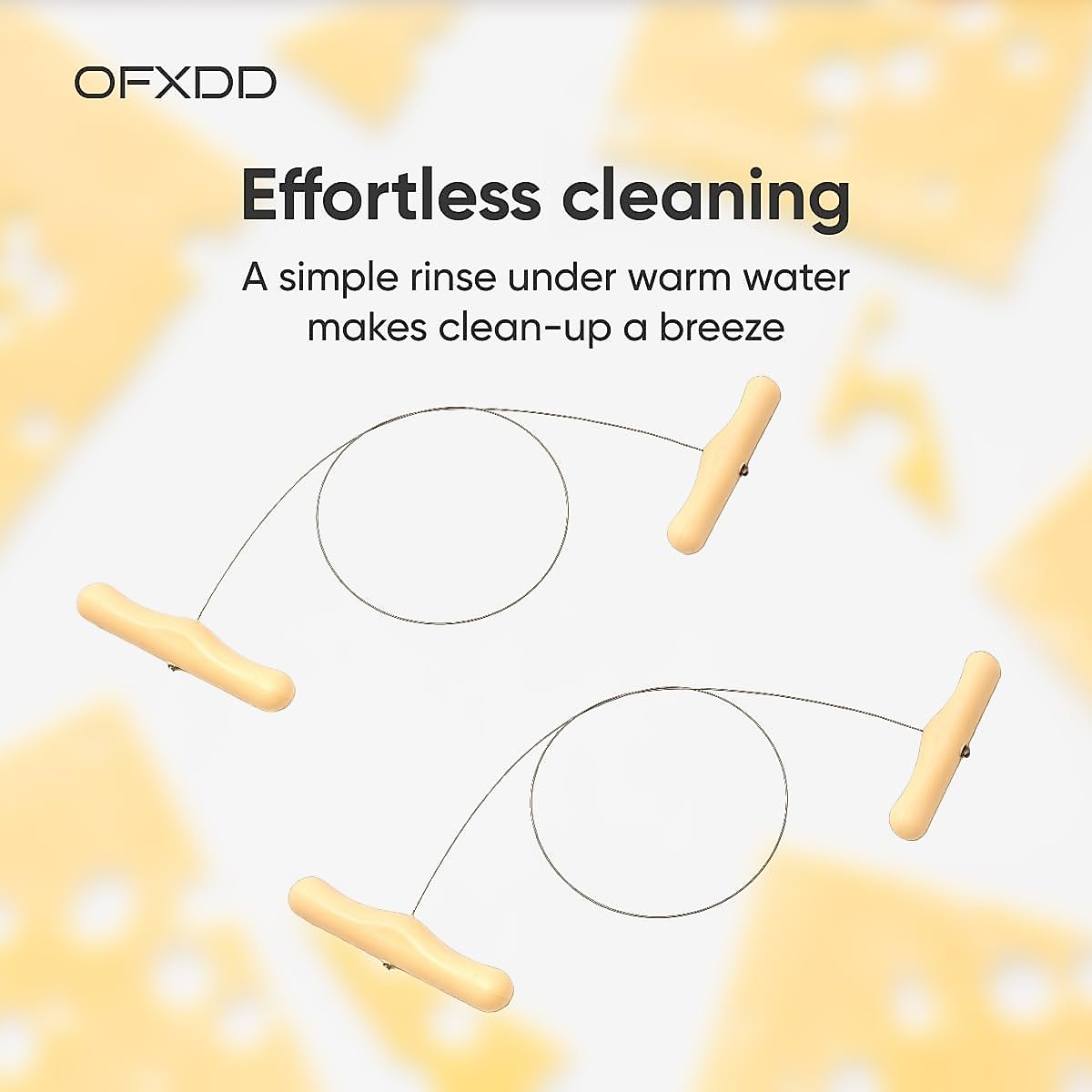 OFXDD Cheese Cutter with Wire - Cheese Slicer Wire 17.7 Inch - Slicers/Strings for Block Cheese with Handles, Stainless Steel