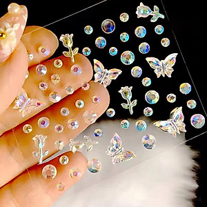 WUIOS Face Gems Stick on Eyes Face Body Rhinestones for Women Body Face Eyes Gems Crystals Rhinestone Gems Stickers for Face Eye Makeup Taylor Gems (Butterflies)