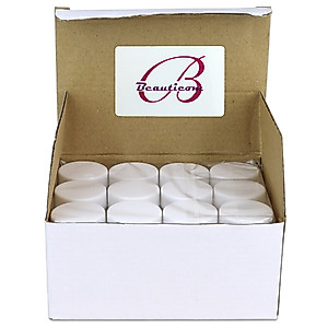 Beauticom High-Graded 7 Grams/7 ML (Quantity: 24 Packs) Thick Wall Crystal Clear Plastic LEAK-PROOF Jars Container with White Lids for Cosmetic, Lip Balm, Lip Gloss, Creams, Lotions, Liquids