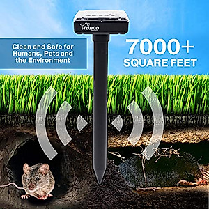 Torro Products 4 pack Mole Repellent Solar Powered for Lawn Garden Yard Outdoor Pest Control Rodent Repellent Ultrasonic Pest Repeller Gopher Repeller Vole Chaser Pest Deterrent