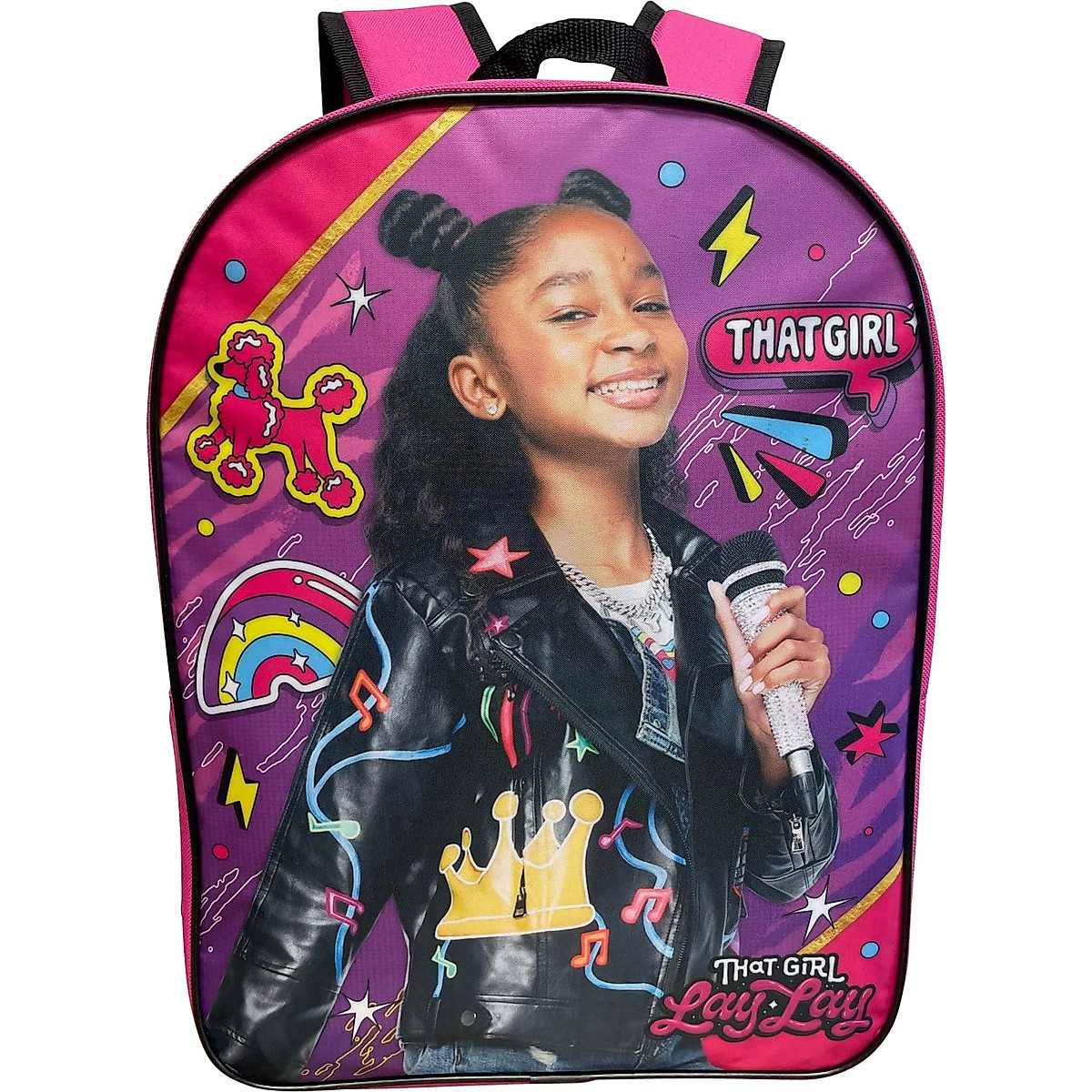 Ruz That Girl Lay Lay 15" School Backpack (Pink-Black)