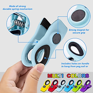 Bag Clips with Magnet, Chip Clips, Bag Clips for Food, Clips for Food Packages, 6 Pack Assorted Colors Magnetic Clips for Refrigerator, Bread Bags, Snack Bags and Food Bags