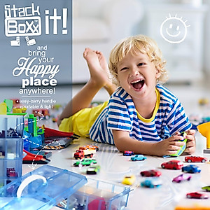 Stack Boxx Stackable Organizer and Storage Container (White) +Free Case | Be Clutter-Free, Be Happy! 5 Layers w/Handle -Perfect Solution for Kids Toys, Art Crafts, Jewelry, School & Office Supplies