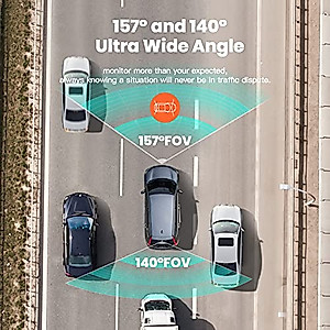 Yeecore 4K Dual Dash Cam 5G WiFi GPS, Real 4K+HDR 1080P Dash Cam Front and Rear, 3" LCD Super Night Vision, Parking Mode, Dash Camera for Cars with App, G-Sensor, Accident Record, Support 512GB Max