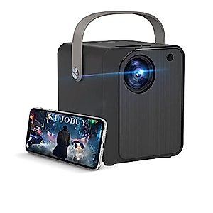 Mini LED Wifi Projector 5000 Lux Wireless Screen Mirroring 1080P Supported 170'' Display Portable Outdoor Movie Projector Compatible with Smartphone TV Box HDMI USB AV Theater Projector Beamer (Black)