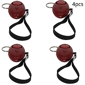 Bettomshin Safe Sound Personal Alarm, 4Pcs 130DB Personal Security Alarm Keychain with LED Light, Emergency Self-Defense Security Alarm for Women Men Children Elderly, Red