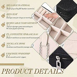 Yinkin 12 Pcs Mini Travel Jewelry Case Bridesmaid Proposal Gift Boxes Small Jewelry Organizer PU Leather Earring Organizer Box Bulk Travel Accessories Portable Travel Jewelry Holder (Black)