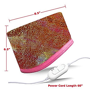 VICARKO Hair Steamer Thermal Heat Cap Deep Conditioning Natural Black Hair Scalp Treatment Spa Hot Head Care Electric for Home Use Orange Glittery