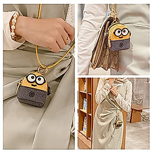 FION x Minion Mini Pouch Small Nano Bag for Airpods Cute Earphone Case Tiny Coin Purse with Removable Crossbody Strap