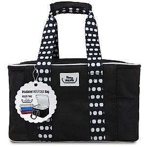 Fancy Panz Insulated Carrier, Casserole Carrier Bag for Hot or Cold Food, Casserole Tray Insulated Bag, Holds 2, Black