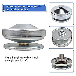 GESEXI 40 Series 1" BORE Go Kart CVT Torque Converter Clutch Kit 1" Bore Driver Clutch + 3/4" Driven Clutch + 203785 Drive Belt Compatible with Comet 40/44 Series for Mini Bike, Go Kart, Lawnmower