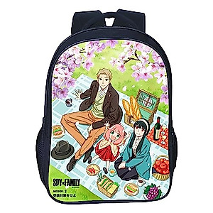 Teen Spy Family Lightweight Rucksack-Student Anya Forger Bookbag-Anime Travel Bag for Youth