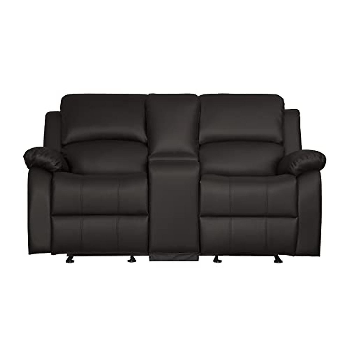 Lexicon Saffron Wall-Hugger Manual Double Glider Reclining Loveseat, Brown