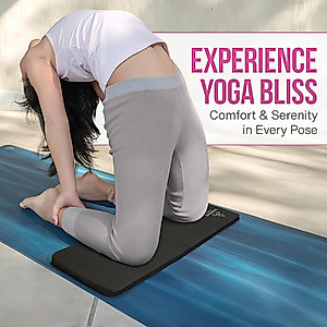 Kinesis Yoga Knee Pad Cushion - Extra Thick 1 inch (25mm) for Pain Free Yoga - Includes Breathable Mesh Bag for Easy Travel and Storage (Does Not Include Yoga Mat)