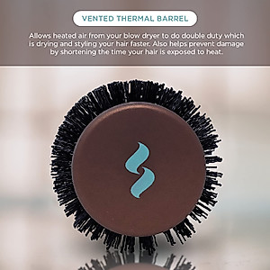 Spornette Ion Fusion 3 inch Round Brush With Thermal Ceramic Barrel And Ion-charged Anti Static Nylon Bristles For Blow Drying, Blow-outs, Curling, Styling, And Smoothing All Types Of Hair Textures