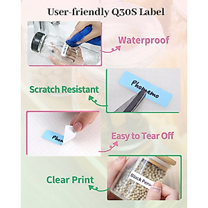 Phomemo Pink Label Maker Q30S Bluetooh Mini Label Maker Machine Portable Label Printer for Storage/Name/Document Label,Compatible with iOS Android, Pink