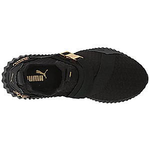PUMA Women's Defy Mid Cross Trainer, Black-Gold, 10