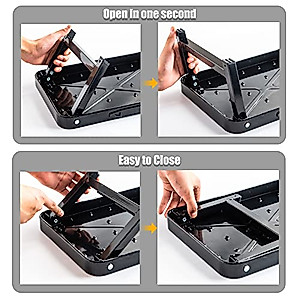 Folding Step Stool, Folding Metal 1- Step Stool 330 lbs, Sturdy Portable Lightweight Step Ladder with No-Slip Feets & Handle by CHEAGO, Black