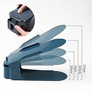 LUVADU ZCX Shoe Slots Organizer 4-Level Adjustable Shoe Stacker,5PCS Space Saver Shoe Stacker Storage Adjustable Double Deck Rack Shoe Racks (Color : B)