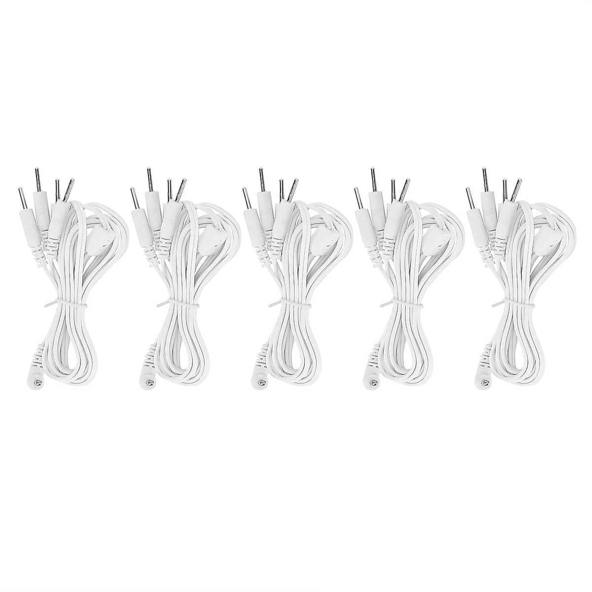 Sonew 5pcs / Bag DC 2.5mm 1.2m 4?in?1 Pin Type Electrode Lead Wires Cable, TENS Lead Wires for TENS Unit Physiotherapy Machine