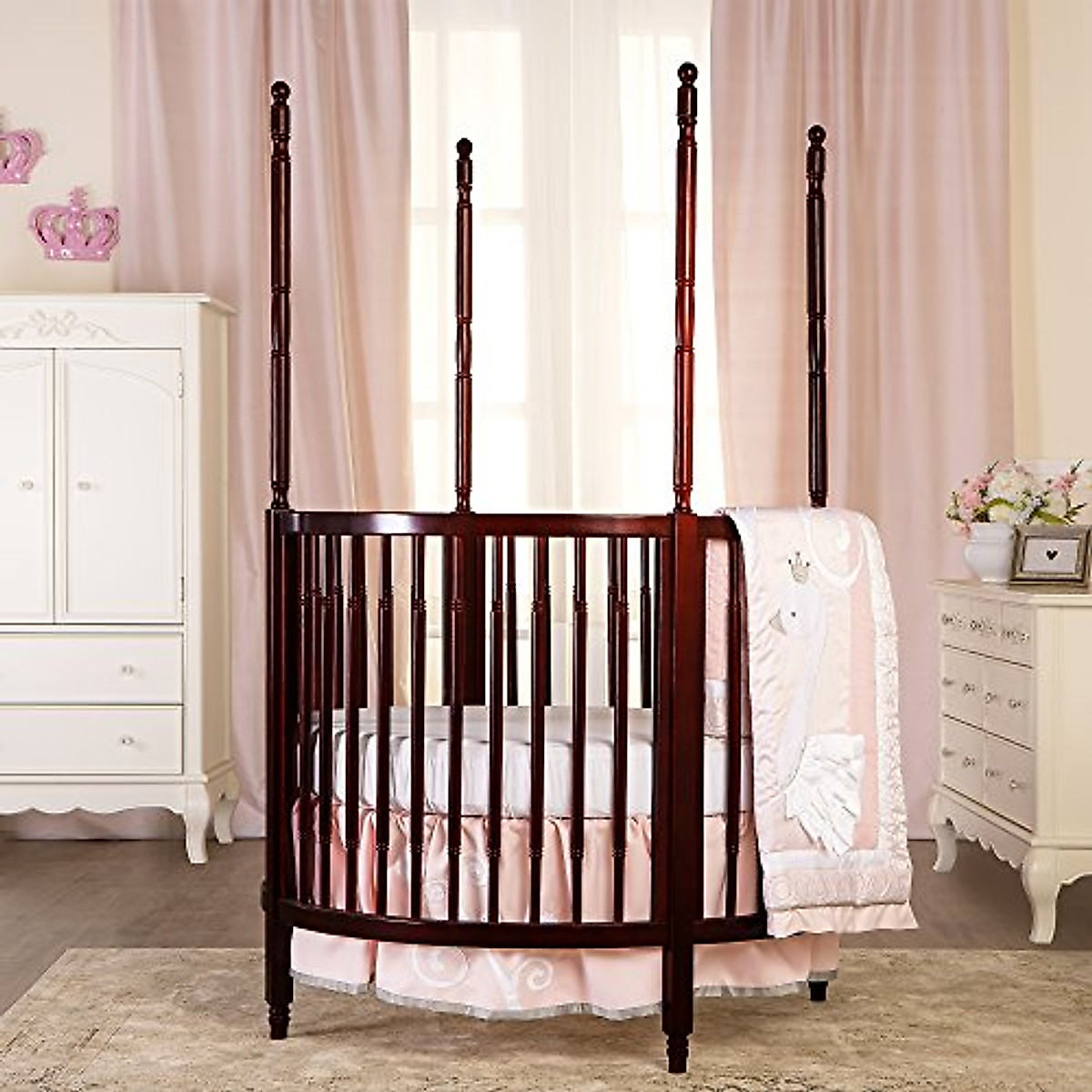 Dream On Me Sophia Posh Circular Crib, Espresso