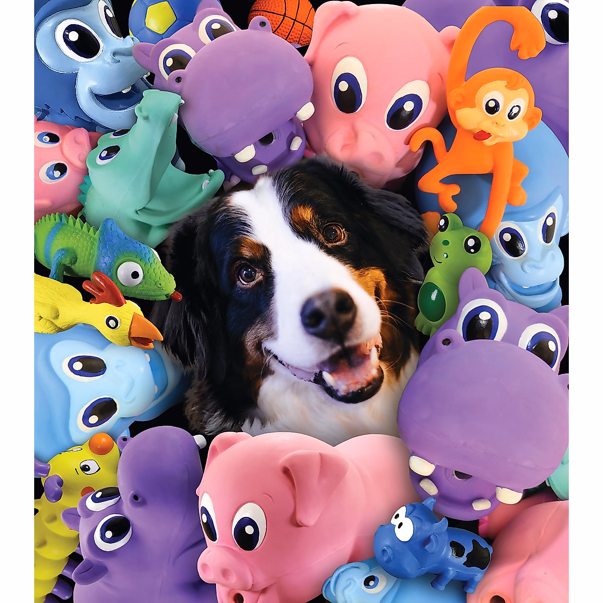 PetSport Naturflex Large Monkey Latex Dog Chew Toy | All-Natural Soft, Squeaky, Non-Toxic Rubber Chew Toy | Safe for Indoor Play | 12"