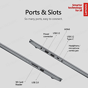 Lenovo 15.6" IdeaPad 1 Laptop, 1TB SSD Storage, 20GB Memory, AMD Athlon Silver Processor, 15.6" HD Display, Wi-Fi 6 & Bluetooth 5.1, SD Card Reader, HDMI, Windows 11 Home, 1 Year Microsoft 365